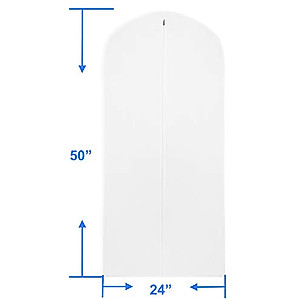 6 Pack - Simplehouseware 50-Inch Translucent Garment Bags with Zipper for Suits, Dresses, Costumes, Uniforms