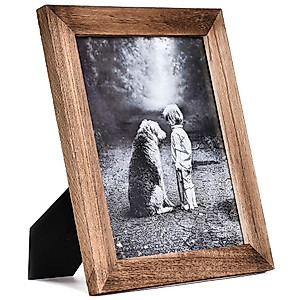 Yaetm-8x10 Picture Frame, Natural Solid Wood Photo Frame Display for Tabletop And Wall High Definition Glass Carbonized Black(2 pack)