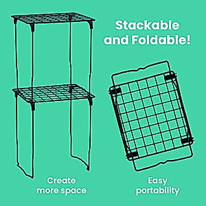LockerMate Stac-A-Shelf Locker Organizer Shelf, Stackable, Extra Tall, Fits Standard Size School Lockers