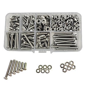 M4-0.7 x 10mm,12mm,16mm,20mm,25mm,30mm Pan Head Phillips Machine Screws,18-8 Stainless Steel Bolts Nuts Washers Screws Assortment Set (M4 Pan Head Phillips Screws)