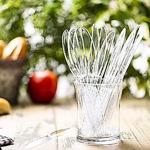 Comfy Package [300 Pack] Heavyweight Disposable Clear Plastic Knives