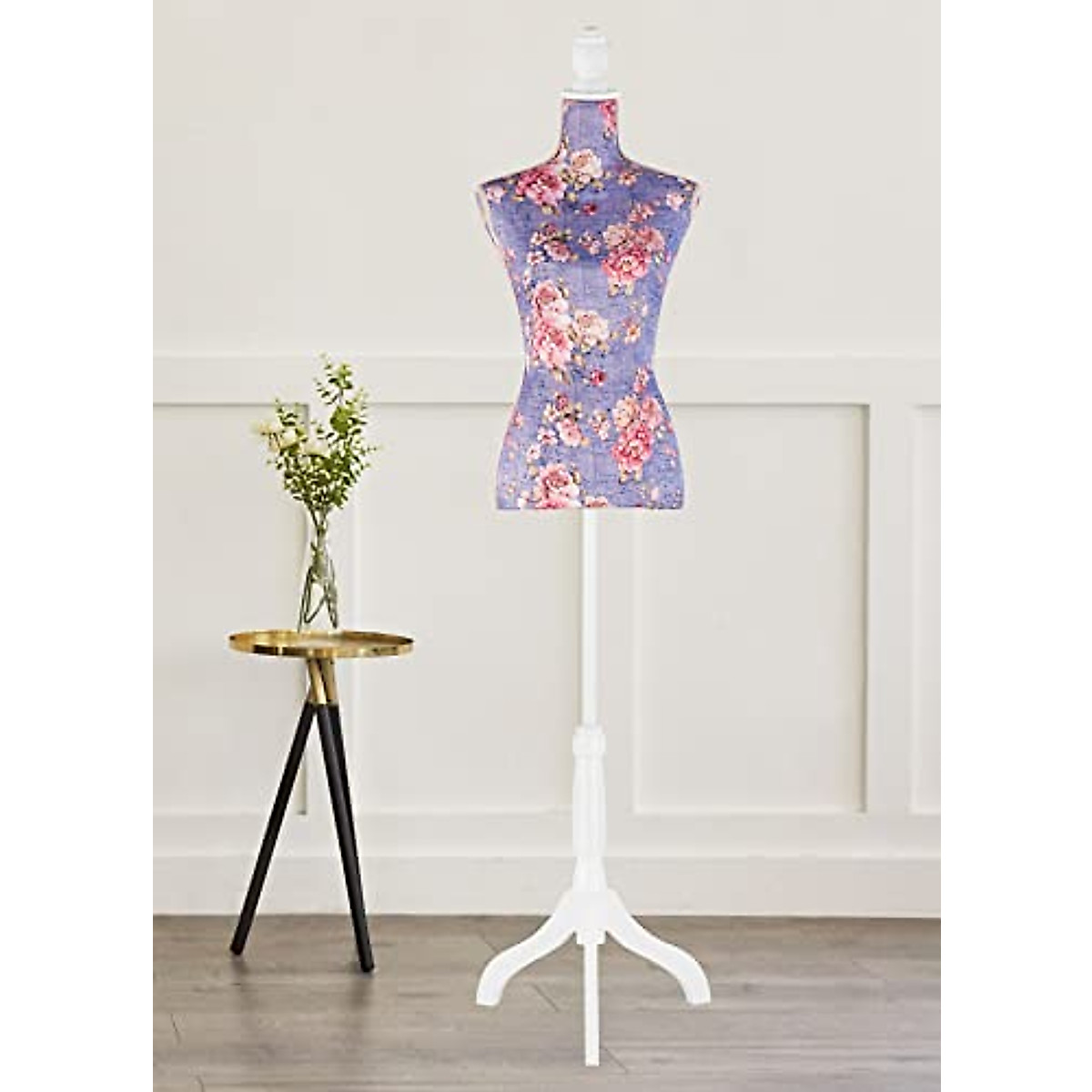 Female Dress Form Mannequin Body, 52''-67'' Height Adjustable Female, Mannequin Body Dress Form with Wooden Tripod Base Stand, for Sewing, Display,Purple