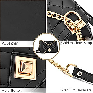 PS PETITE SIMONE Crossbody Bags for Women Trendy Quilted Bag Shoulder with Chain Small Handbag Evening Bag Satchel Purses