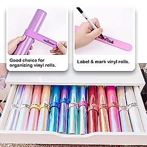 TECKWRAP Vinyl Roll Holder Craft Vinyl Storage Organizer - Silicone Slap Bracelets For Kids 6 Pcs/Set Slap Bands Wristband for School Party Home Decor DIY Adhesive Vinyl HTV Iron-on Wallpaper