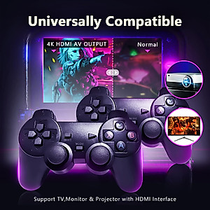 Retro Game Stick - Retro Game Console Revisit Classic Games with Built-in 9 Emulators, 10,000+ Games, 4K HDMI Output, and 2.4GHz Wireless Controller for TV Plug and Play(64G)