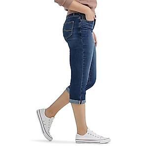 Lee womens Flex Motion Regular Fit 5 Pocket Capri Jeans, Bewitched, 18 US