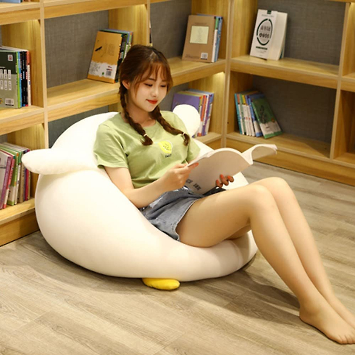 OUKEYI Funny Plush Seagull Pillow, Simulation Cute Fat Chicken Doll Toys, Soft Stuffed CushionsChicken Plush Pillow Floor Mat Kawaii Festival Gifts (15.7inches)