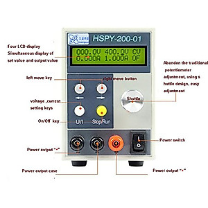 DC Regulated Power Supply/Four Digital Display Precision Adjustable Power Supply Digital Programmable DC Power Supply Cup Time Tracking DC 400V/1A
