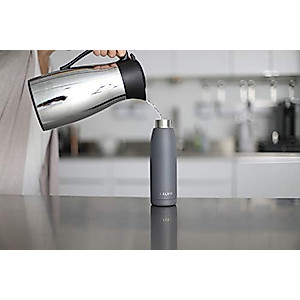 Kälvin Insulated Water Bottle, Charcoal Grey, 14.2 oz (420ml) - Shake to Activate Hand Warmer & Ice Pack, BPA Free, Hot Water Bottle