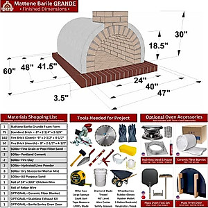 Brick Pizza Oven • Wood Fired Pizza Oven - Build a LARGE brick oven in your backyard with the foam Mattone Barile Grande DIY brick oven form and locally sourced masonry materials.