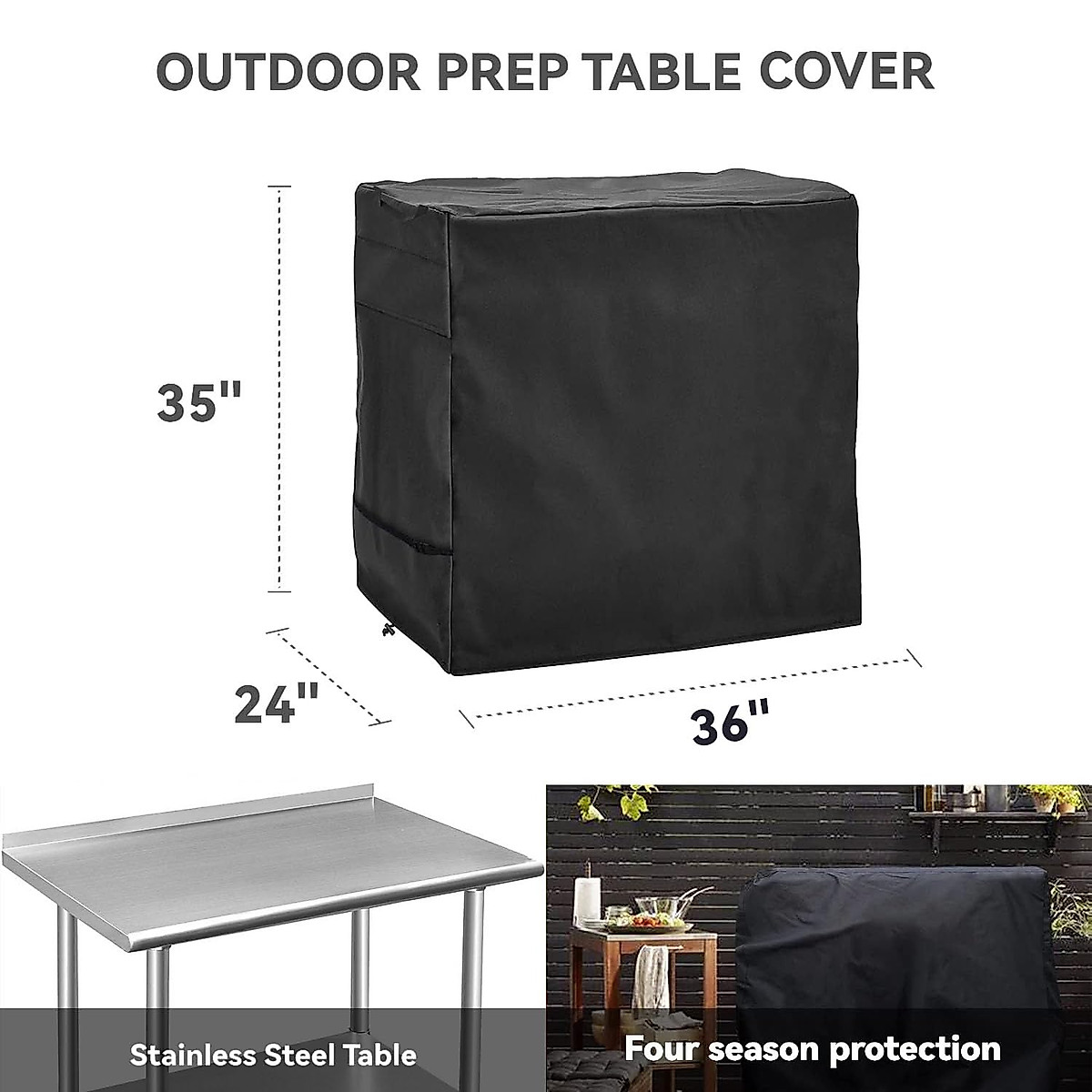 WNANAN Outdoor Prep Table Cover - Heavy Duty Waterproof Cover for Keter Unity Small Portable Table, Compatible with 36 inch Outdoor Utility Cart and Storage Cabinet