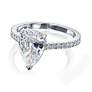 2.38 ct tw The Pear Hidden Halo Diamond Ring (GIA Certified) - 7 / white-gold