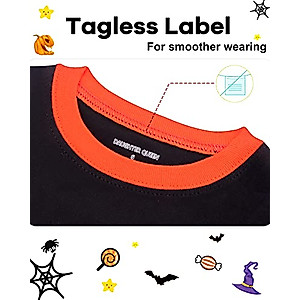 DAUGHTER QUEEN Boys Halloween Pajamas Set 100% Cotton Pjs Skull Pajamas for Boys Pj Kids Sleepwear Clothes Skeleton Jammies Size 11 12 10-12 Years