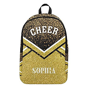 Golden Bling Cheerleaders Backpack Casual Travel Daypack for Men Women Gift 11.8''(L) x 5.51''(W) x 17.72''(H)