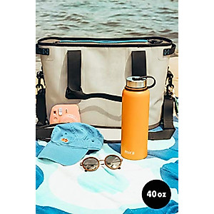 MIRA 40 oz Stainless Steel Vacuum Insulated Wide Mouth Water Bottle - Thermos Keeps Cold for 24 hours, Hot for 12 hours - Double Walled Hydro Travel Flask - Pearl Blue