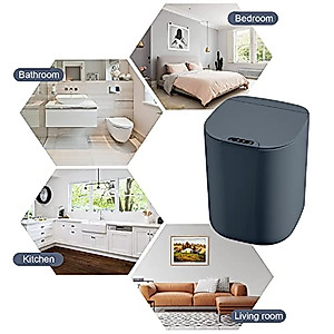 aDeerElf Automatic Trash Can, 4.2 Gallon Bathroom Trash Cans with Lid,Touchless Trash Can Bedroom,Small Trash Can Motion Sensor Smart Garbage Cans for Kitchen,Waste Basket Bin(Blue)