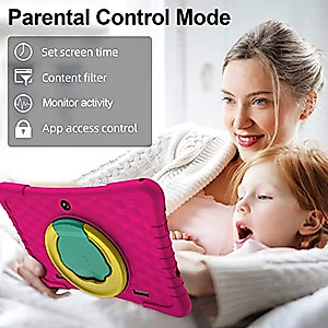 NORTH BISON Kids Tablet, 10 inch Tablet for Kids 64GB ROM+512GB Expand Android Tablets, Tablet APP Preinstalled & Parent Control Kids-Pink