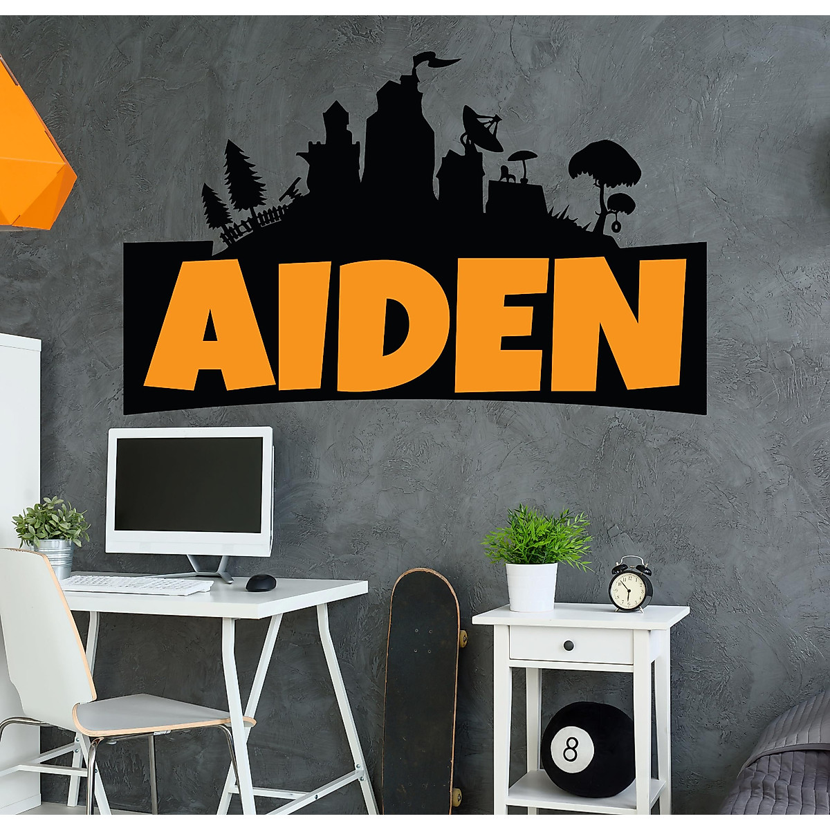 Custom Name Wall Decal - Famous Game Wall Decoration - Wall Decals for Gaming Room Decor - Party Decorations - Wall Decal for Home Bedroom Nursery Playroom Decoration (Wide 30"x16" Height)