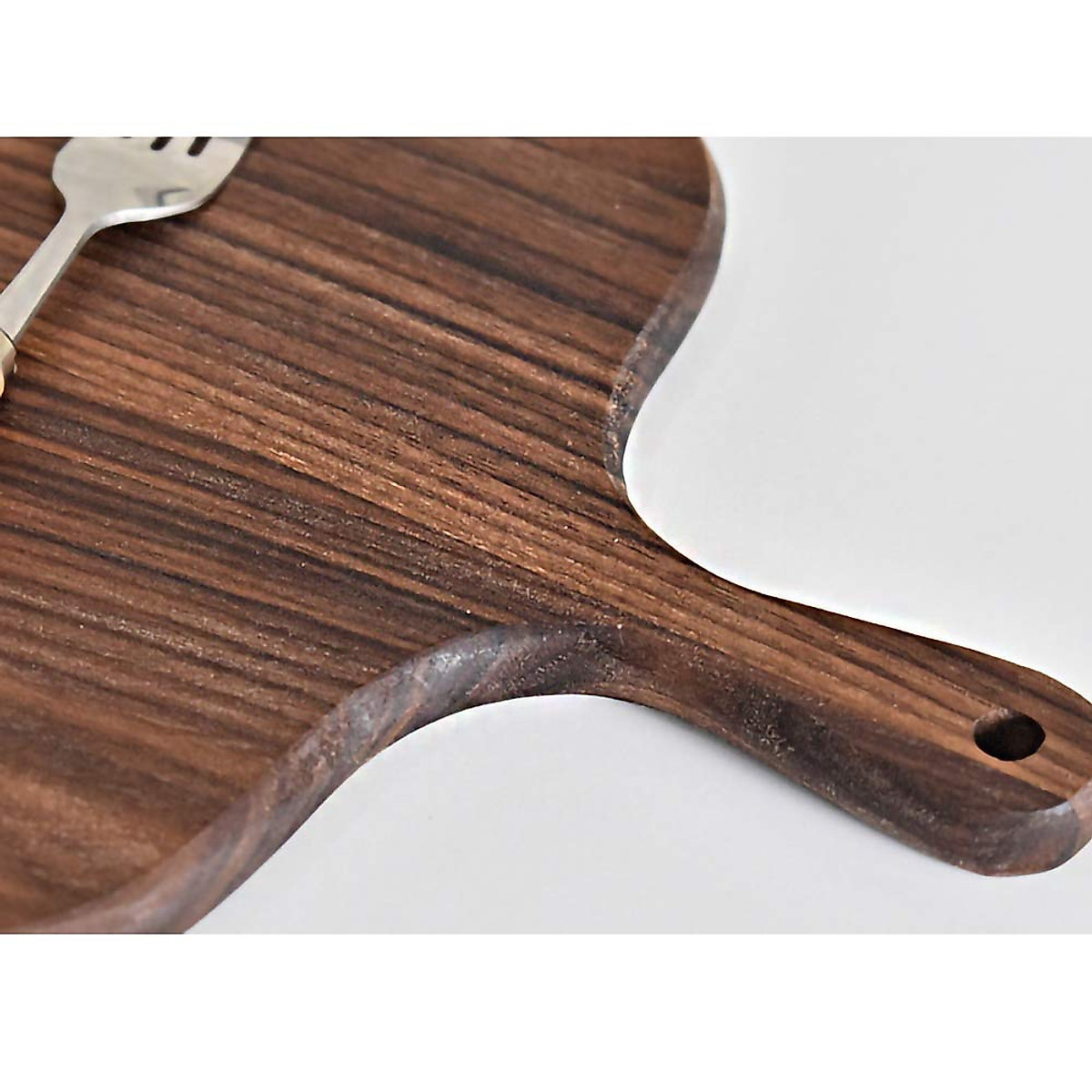 Pearlead Walnut Wood Cutting Board with Handle Large Serving and Chopping Board Cheese Hardwood Bread Board for Serving Chopping Fruit Vegetables Meat Charcuterie Platter 14.5 x 6.7 inch