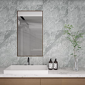 Decotalk Peel and Stick Grey 12"x24" Vinyl Plank Flooring, 3pcs per Roll, Waterproof, Easy to Install