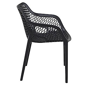 Compamia Air XL Outdoor Patio Dining Arm Chair in Black (Set of 2)