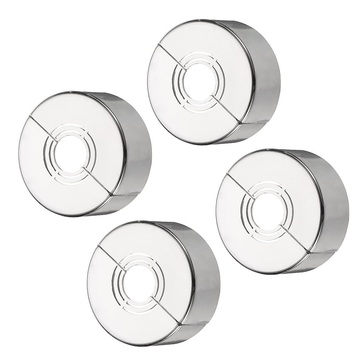 uxcell 4pcs Shower Arm Flange 70mm/2.8" OD Escutcheon Plate ABS Round Plumbing Cover Plates for 20mm/0.8" Dia Water Pipe Faucet Decoration, Silver Tone