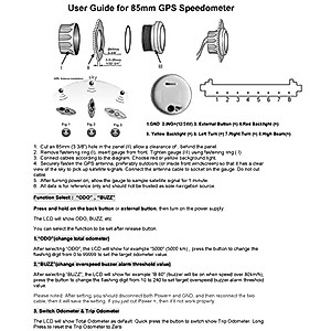 ELING GPS Speedometer Odometer 125MPH Mileage Adjustable Overspeed Alarm for Boat Car Truck Motorcycle 85mm