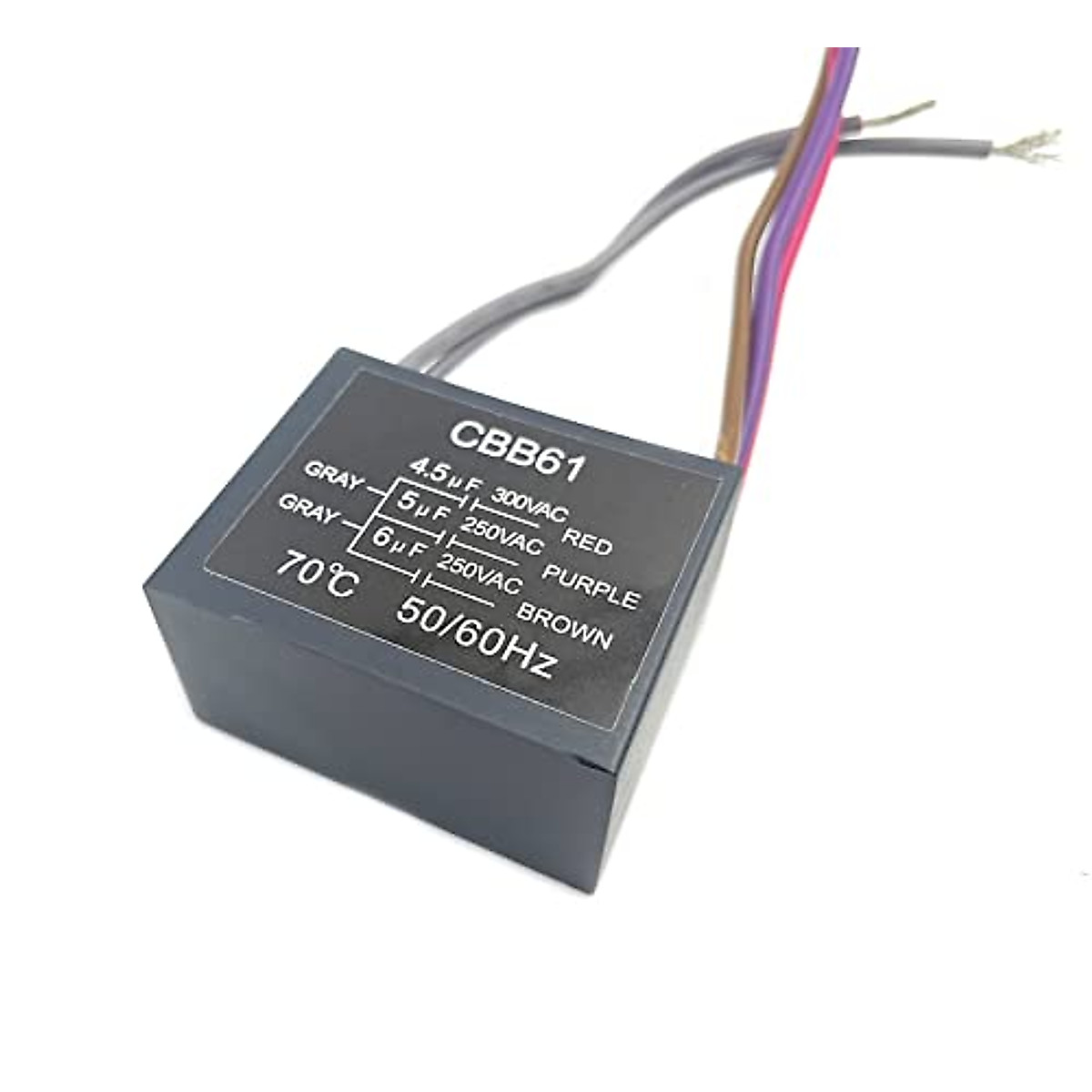 New Motor Ceiling 5 Wire Ceiling Fan Capacitor CBB61 4.5uf + 5uf + 6uf 250V 2Pcs