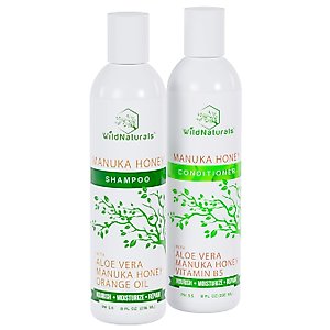 Manuka Honey Shampoo and Conditioner - Soothing Moisturizing Formula for Eczema, Psoriasis, Curly Hair and Color-Safe - All Natural Set