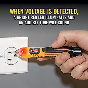 Klein Tools NCVT1XTKIT Non-Contact Voltage Detector Pen and GFCI Outlet Premium Test Kit, 70V to 1000V AC, Detects Common Wiring Problems