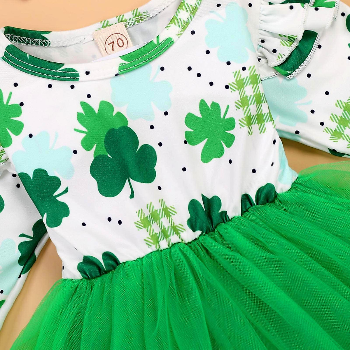 Toddler Baby Girls St.Patrick's Day Outfit Shamrocks Bodysuit Tutu Skirt Headband Spring Clothes Set 1-6T (Green, 4-5T)