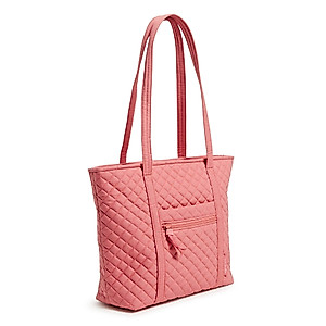 Vera Bradley Women's Cotton Small Vera Tote Bag, Terra Cotta Rose - Recycled Cotton, One Size