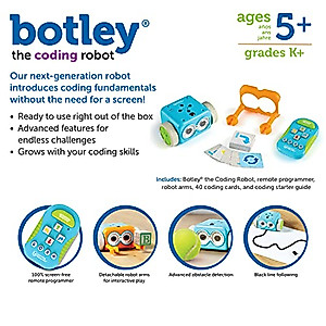 Learning Resources Botley The Coding Robot - 45 Pieces, Ages 5+ Screen- Free Coding Toys, Coding STEM Toy for Kids, Coding for Kids