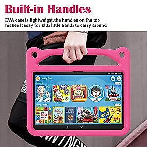 Fire HD 8 Tablet case,Fire HD 8 Case for Kids- Lightweight Shockproof Kid-Proof Cover with Stand for All-New Amazon Kindle Fire HD 8 Kids Tablet & Kids Pro Tablet,Rose