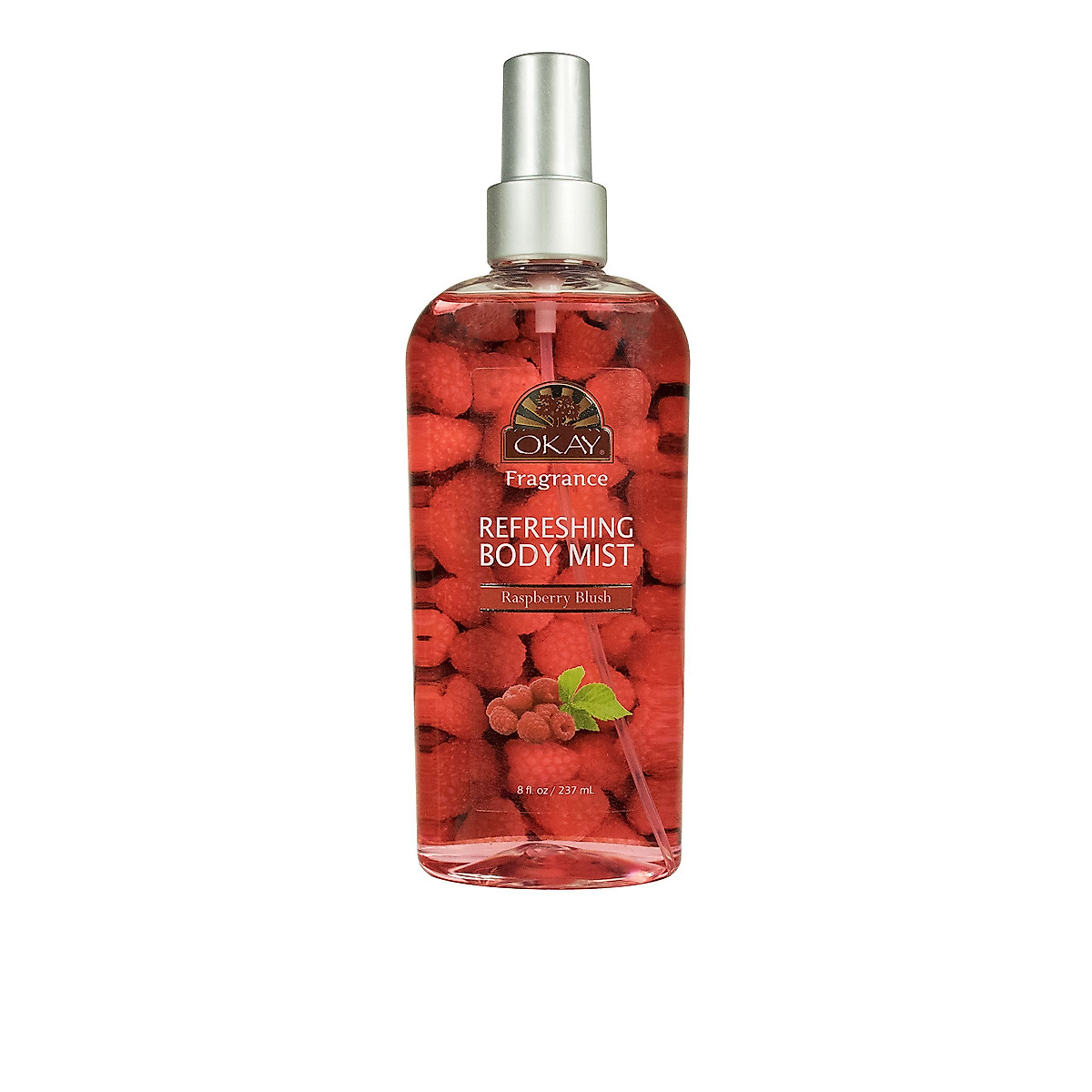 OKAY Fragrance Raspberry Blush Body Mist - Body Spray for Women, Light Perfume Mist for Skin, Clean Refreshing Scent, Uplifting and Fruity, Silicone and Paraben Free - 8 Fl Oz