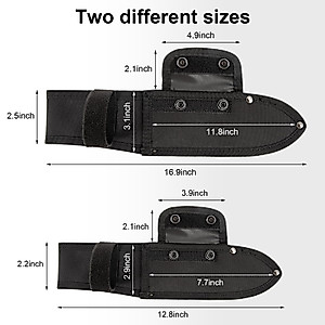 Knife Sheath for Fixed Blade Knives: Oxford Cloth Universal Fillet Knife Sheath for Belt,Knife Protector Sleeve Camping Knives Sleeves Case Edge Guards Blade Protectors (Black, 5.5 * 2 Inch)