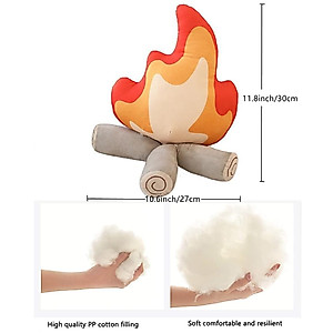 NatureMan 12 in Funny Campfire Plush Toys,Soft Simulation Bonfire Stuffed Plushies Doll Fake Fire Firewood Plush Pillow, for Outdoor Camping Room Decor Kids Gifts