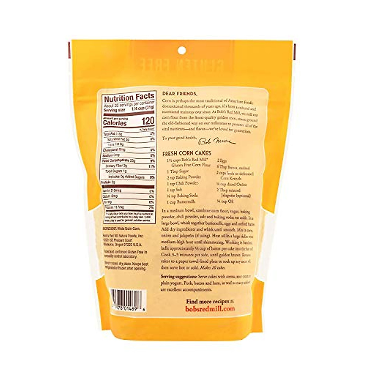 Bob's Red Mill Corn Flour 22 ounce (Pack of 2)