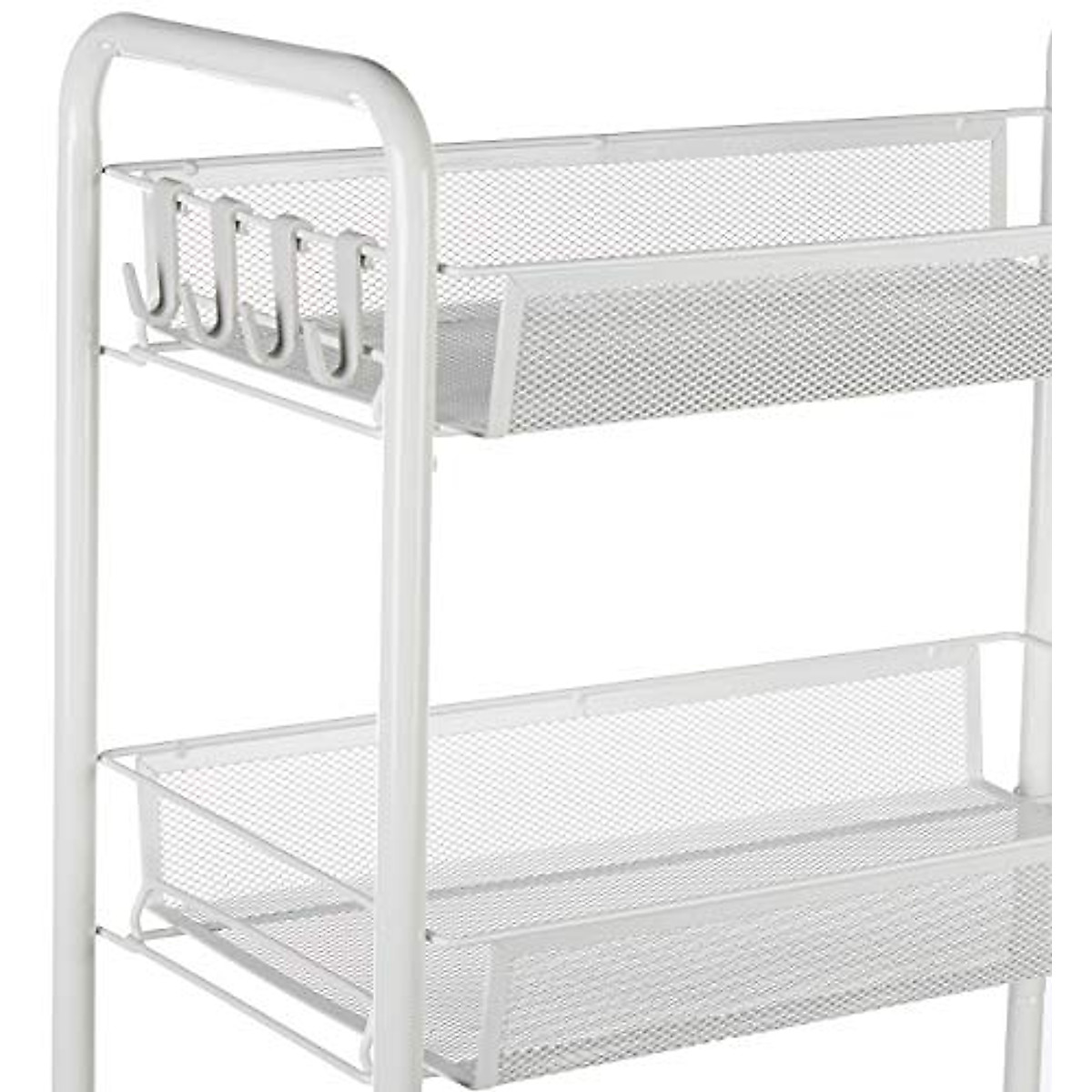JANE EYRE Rolling Utility Storage Rack Cart on Wheels, Trolley Carft cart, Multi-Purpose Organizer Shelf (White, 4 Tier)…