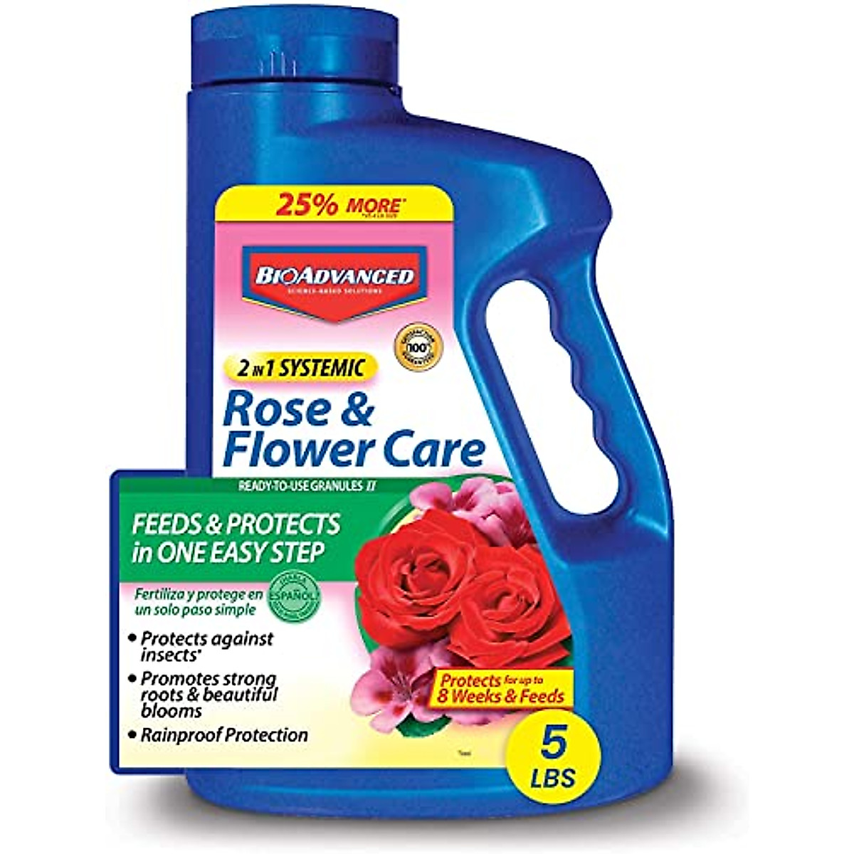 BioAdvanced 2-in-1 Systemic Rose and Flower Care II, Granules, 5 lb with BioAdvanced Rose and Flower Insect Killer, Ready-to-Use, 24 oz