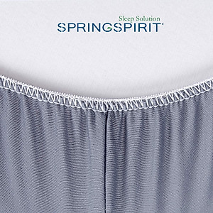 Box Spring Cover Queen Size, Alternates for Bed Skirt, Smooth and Elastic Woven Material Wrap Around 4 Sides of The Box Spring, Wrinkle & Fading Resistant, Washable, Dustproof, Gray