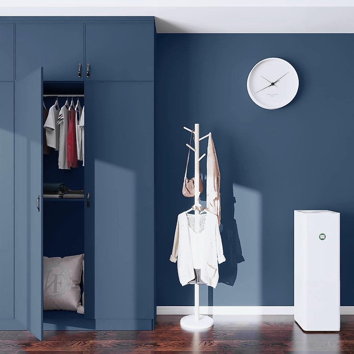 VIOPVERY Blue Wallpaper Peel and Stick 15.7"x393" Solid Blue Wall Paper Pull and Stick Contact Paper for Cabinets Waterproof Self-Adhesive Wall Covering for Bedroom Countertop Desk Decor