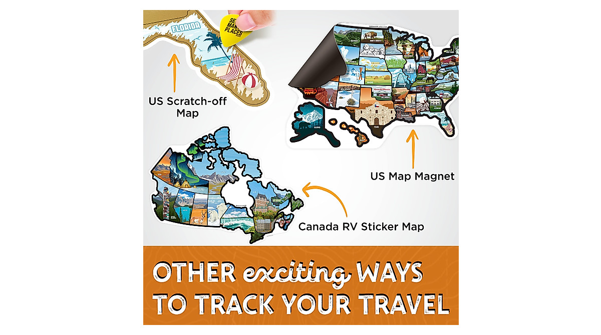 Discover the RV State Magnet Travel Map for Adventures