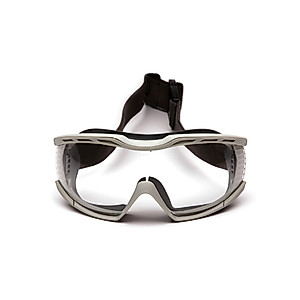 Pyramex Capstone Chemical Splash Goggle With Clear Anti-Fog Lens And Gray Frame Includes Cloth Strap