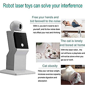 LASOCUHOO Cat Laser Toy Automatic, Random Moving Interactive Laser Cat Toy for Indoor Cats, Kittens, Cat Red Dot Exercising Toy, Fit for Most Cats