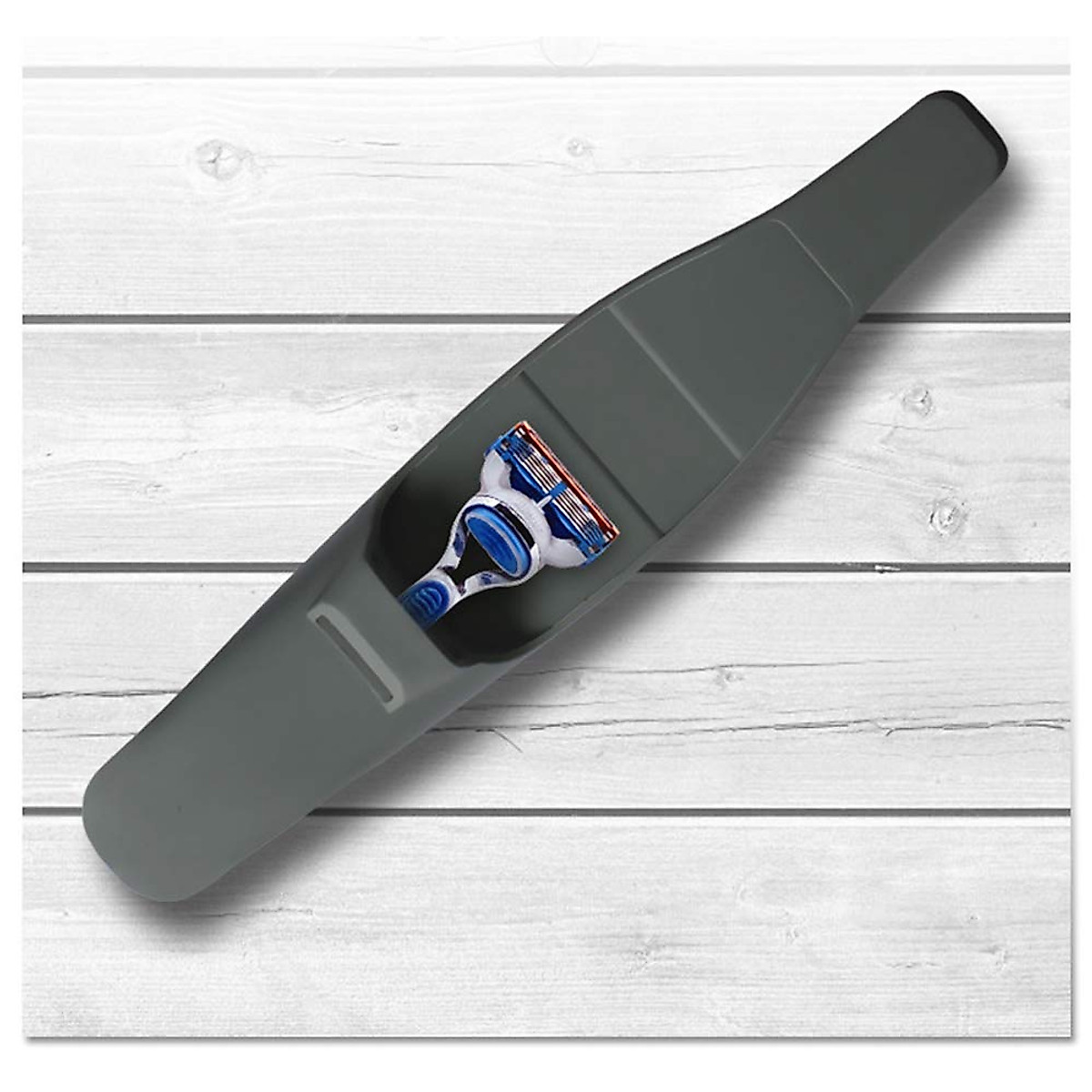 2-Pack Silicone Razor Case, Portable Soft Shaver Cover Bag Protector, Safety Waterproof Travel Razor Carrying Case (Blue+Grey)