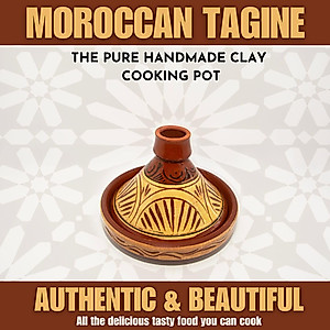 Numidia Hand Made and Hand Painted Tagine Pot | Moroccan Ceramic Pots For Cooking and Stew Casserole Slow Cooker (Medium, Royal Desert Mystic)
