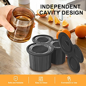 Khlotiko Ice Mold for Stanley Cup, Silicone Ice Cube Tray With Lid for 20-40oz Tumbler, for Chilling Whiskey, Cocktails, Drinks, Coffee, Easy Fill and Release Ice Maker, Stanley Cup Accessories