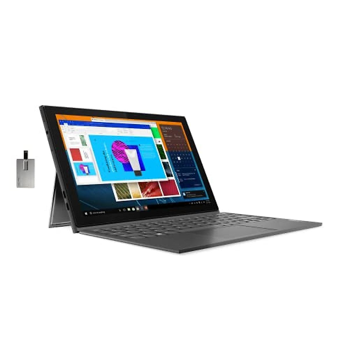 Lenovo Ideapad Duet 3i 10.3" FHD Touchscreen Laptop, Intel Celeron N4020, 4GB RAM, 64GB eMMC Storage, 5MP Webcam, Graphite Gray, Windows 11, 128GB Snowbell USB Card