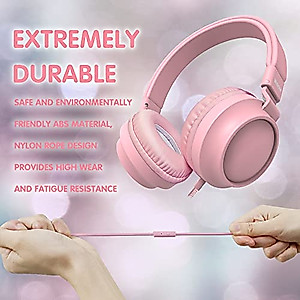 MIDOLA Kids Headphone Wired Over Ear Foldable Noise Protection Light Stereo Headset with Inline Cable AUX 3.5mm Mic for Young Boy Girl Child Travel School Pad Notebook Laptop Tablet Blue